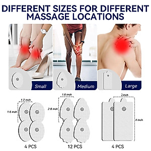 20 Packs Stronger Self-Adhesive Performance TENS Pads Compatible with MEDVICE, NURSAL, Belifu TENS Units, 3.5mm Snap Latex-Free TENS Unit Replacement Pads Electrode Patches Reuse More Than 50 Times