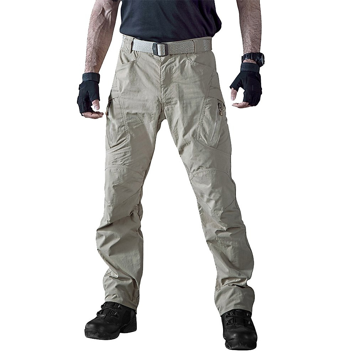 TACVASEN Military Lightweight Water Repellent Assault Hiking Camping Mountain Pants Khaki 36