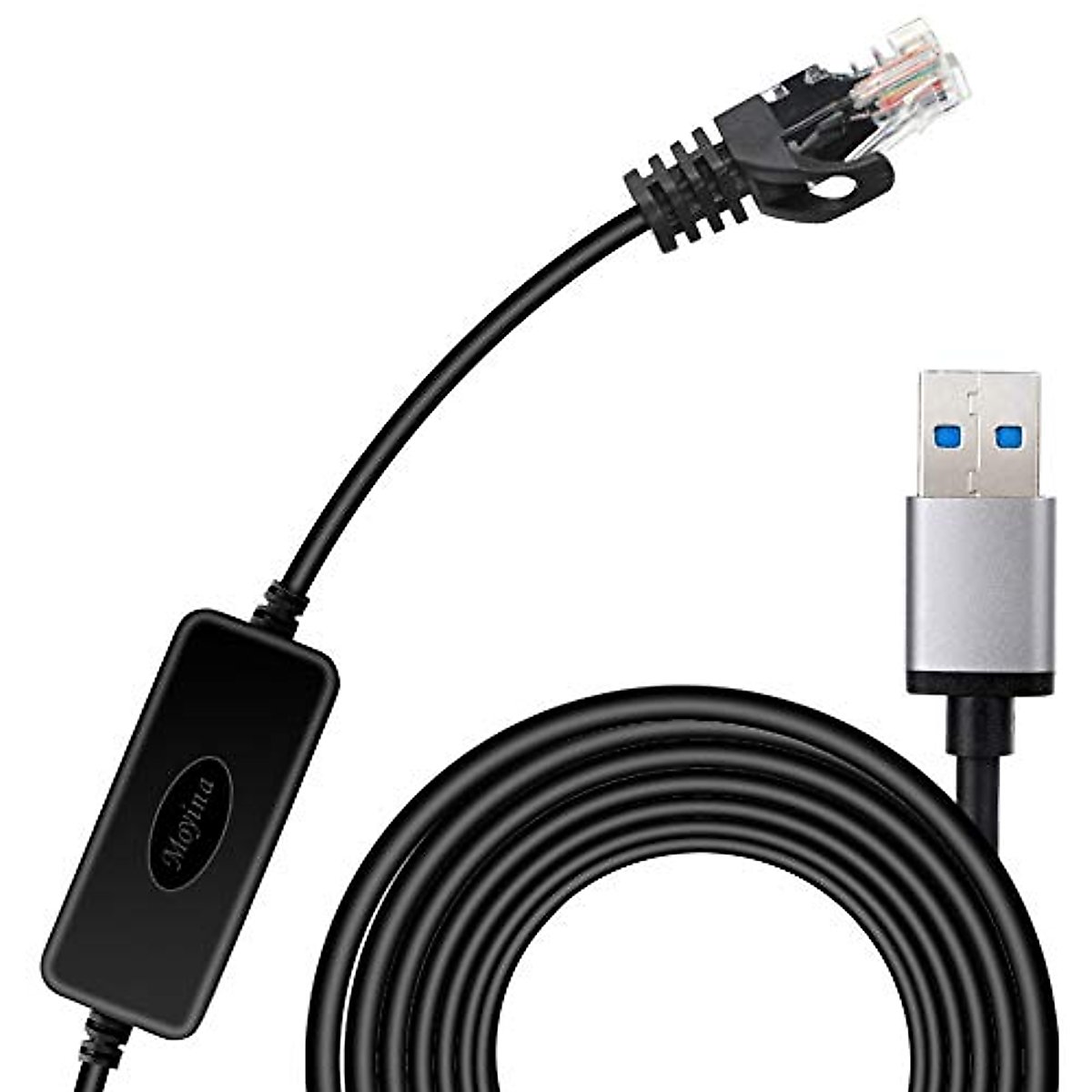 Moyina USB3.0 to RJ45 Gigabit Ethernet Network Cable for Switch, Router, Gateway, Modem with MacBook,Windows, Chromebook,Surface Pro, Linux