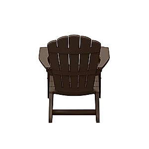Keter Outdoor Patio Garden Deck Furniture Resin Adirondack Chair with Built-in Cup Holder (Brown)