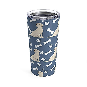 Custom Yellow Lab 20oz Travel Mug - Personalized Stainless Steel Insulated Tumbler Cup for Dog Lovers Warm Cold Drinks Coffee Beer Gifts for Men Women Labrador Retriever