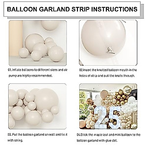 White Sand Balloons 105Pcs 18/12/10/5 Inch Different Sizes Cream Beige Balloon Arch Kit for Birthday Baby Shower Wedding Bridal Graduation Decoration Valentines Party Supplies