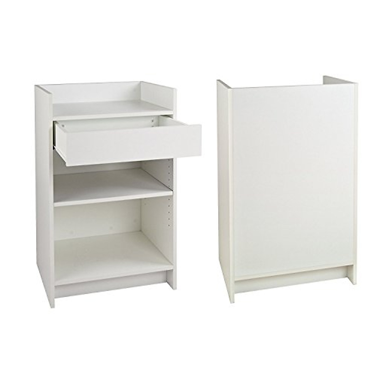 Only Garment Racks #9035W White Register Stand, 24" Length x 20" Depth x 38" Height with Drawer