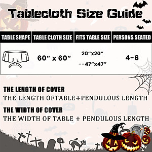SuQKXCo Halloween Tablecloth Spider Web Orange Round Tablecloth 60 inch Table Cloths Cover Mat Spill Proof Table Covers for Kitchen Party Dinner Tabletop Decoration