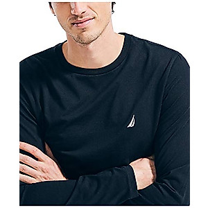Nautica Men's J-Class Logo Long Sleeve T-Shirt, True Black, Medium