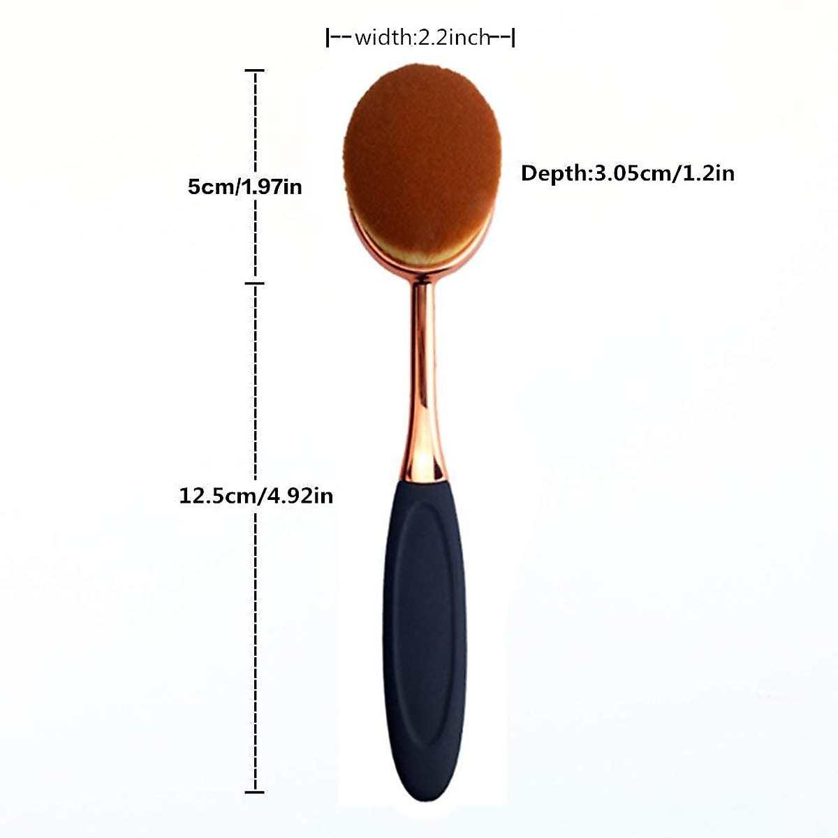 Yoseng Oval Foundation Brush Large Toothbrush Makeup Brushes Fast Flawless Application Liquid Cream Powder Foundation（Pack of 2）