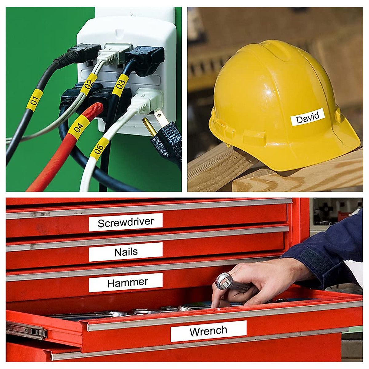 MarkDomain Label Maker Machine E1000Portable Handheld Cable Labeler Machine with AC Adapter, QWERTY Keyboard, One-Touch Keys, Easy to use for Home Office & Industrial Labeling Jobs, Orange