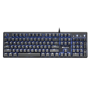 i-rocks K75M Illuminated Mechanical Keyboard, 104 Keys, PBT Keycaps, Backlit LED Light and Shortcut Keys - Programmable Light & Macro Recorder (Cherry MX Brown Switch, White)
