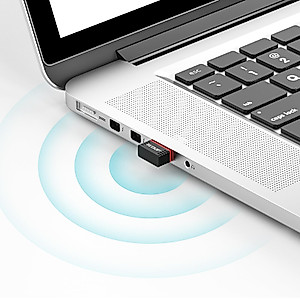 802.11ax Nano USB WiFi 6 Adapter for PC, EDUP 2.4G 300Mbps Wireless Mini USB WiFi-Adapter for Laptop Desktop PC, Travel Size Driver-Free USB WiFi Dongle, Support Windows 11/10/7