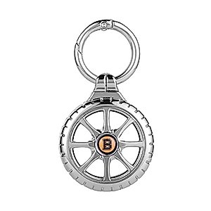 Airtag Case Keychain, HUAZHUN Metal Magnetic Key Ring Holder AirTag Case Protective for Apple AirTag Accessories Lightweight Shockproof for Keychain/Luggage/Dog Coller/Cat Coller/Backpack - Silver
