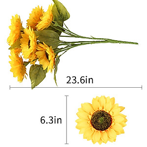 AmyHomie Artificial Flowers, Artificial Sunflower Bouquets, Fake Flowers for Baby Shower Home Decoration Wedding Decor, Bride Holding Flowers,DIY Garden Craft Art Decor