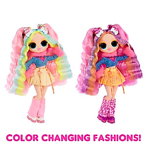 L.O.L. Surprise! OMG Sunshine Color Change Bubblegum DJ Fashion Doll with Color Changing Hair and Fashions and Multiple Surprises – Great Gift for Kids Ages 4+