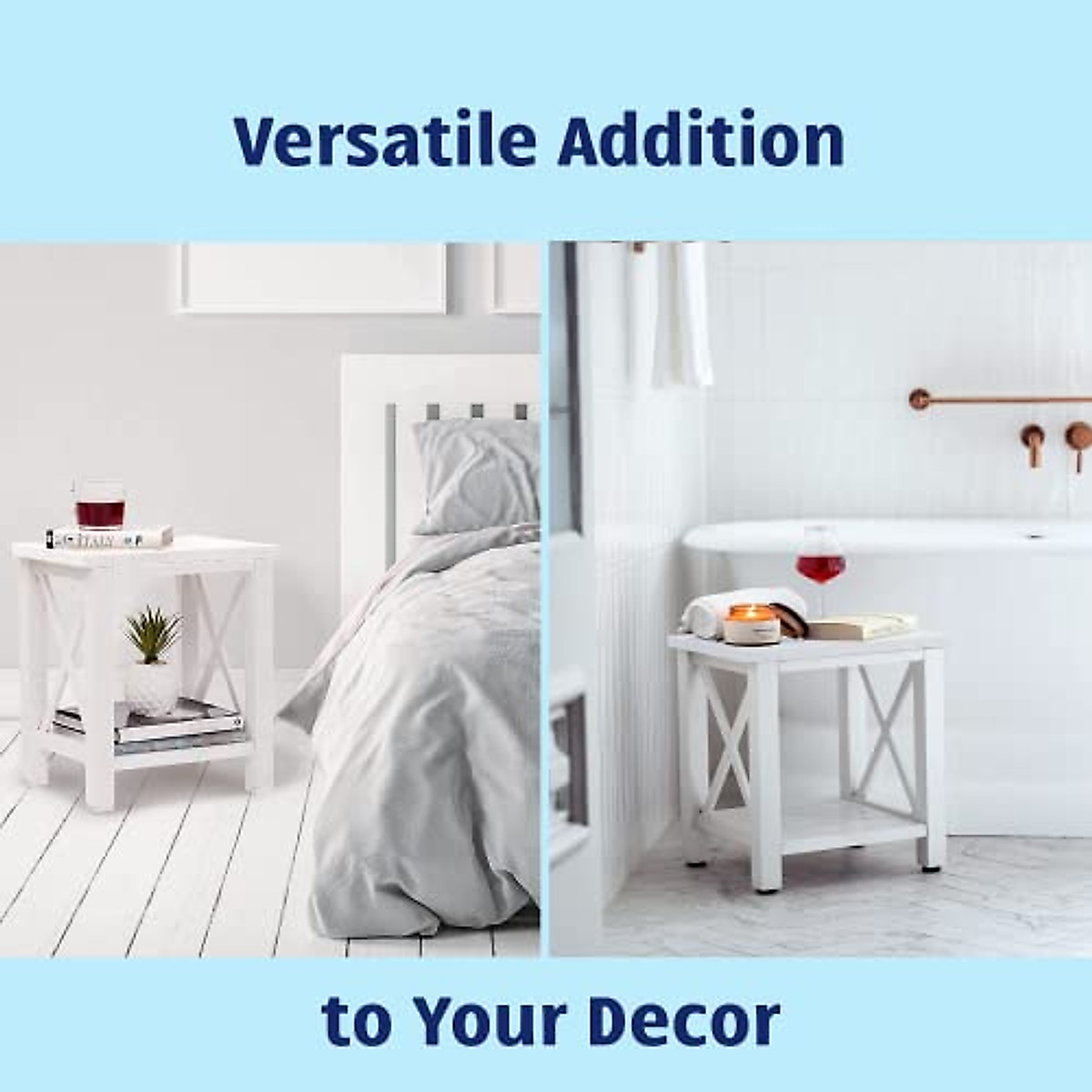 Shower Bench Waterproof - Bathroom Stool with Storage Shelf - Wood Style Bathroom Bench - Small Shower Stool for Shaving Legs - Non-Slip Adjustable Feet - Shower Seat Doubles as a Corner Shower Stool