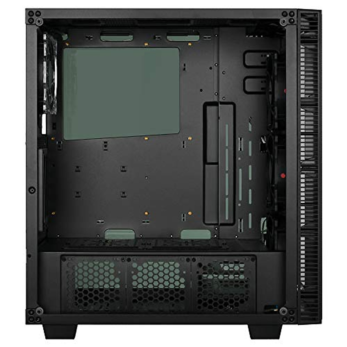 Rosewill ATX Mid Tower Gaming PC Computer Case with Red LED Fans, 360mm AIO Water Cooling Radiator Support, 3 Sided Tempered Glass, Great Cable Management/Airflow - CULLINAN MX-Red