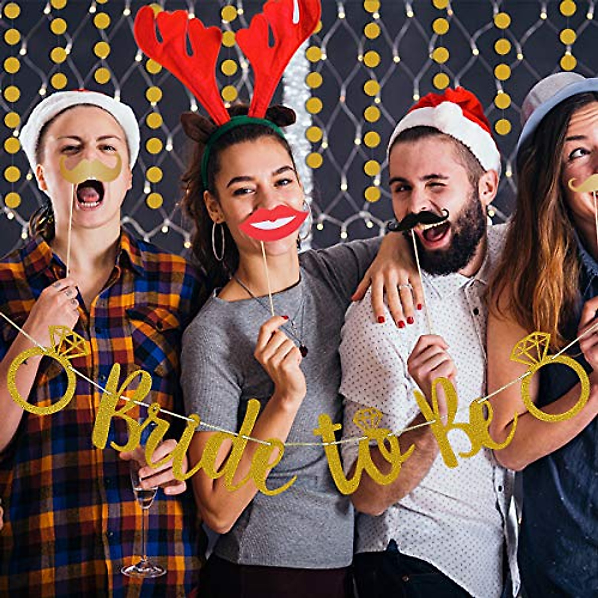 Gold Glitter Bride to Be Banner Bridal Shower Banner Bride to Be Sign for Bridal Shower Wedding Engagement Bachelorette Party Decor