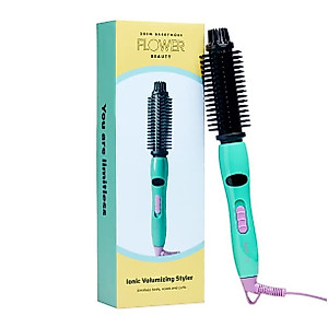 Flower Beauty Ionic Volumizing Styler - Versatile Ceramic Styling Iron - Straightens, Curls, Adds Volume & Shine to Hair - Includes 2 Heat Settings