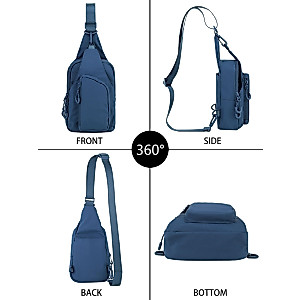 Niumike Small Sling Bag Crossbody Chest Bags Daily Backpack with Adjustable Straps for Women Men Casual Outdoor Traveling Hiking, Blue