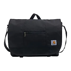 Carhartt Ripstop Messenger Bag, Durable Water-Resistant Messenger Work Bag, Black
