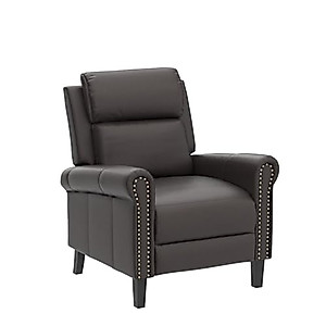 YITAHOME Leather Recliner Chair Set of 2, Push Back Recliner with Comfortable Arms and Back, Accent Chair Single Sofa Adjustable for Living Room, Home Theater Seating, Brown