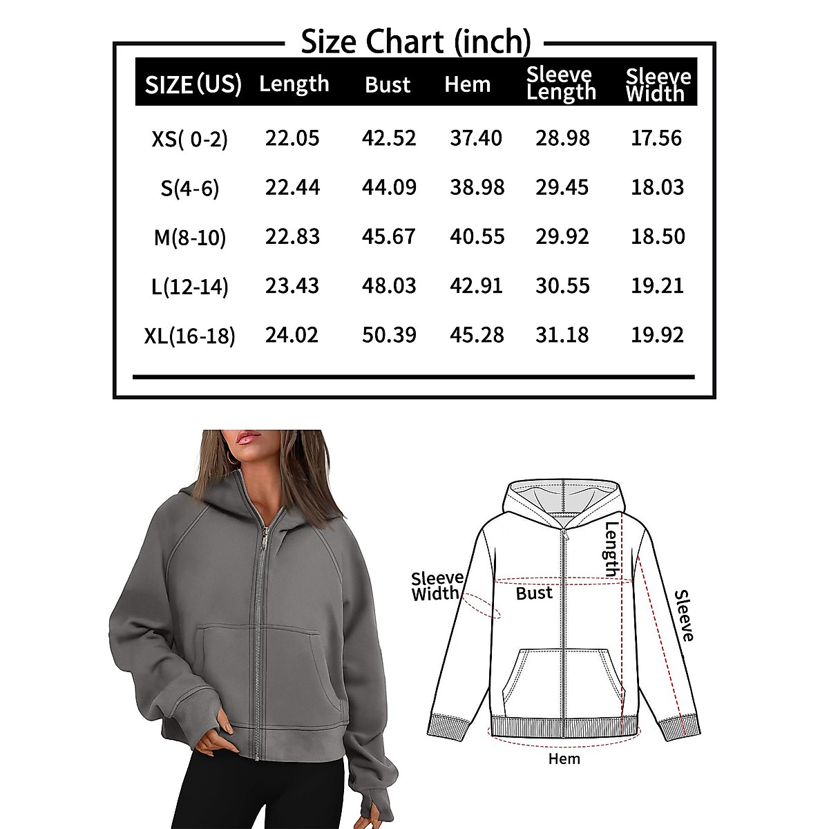AUTOMET Womens Zip Up Hoodies Fleece Jackets Oversized Sweatshirts Fall Fashion Outfits 2025 Sweaters Winter Clothes CoffeeGrey M