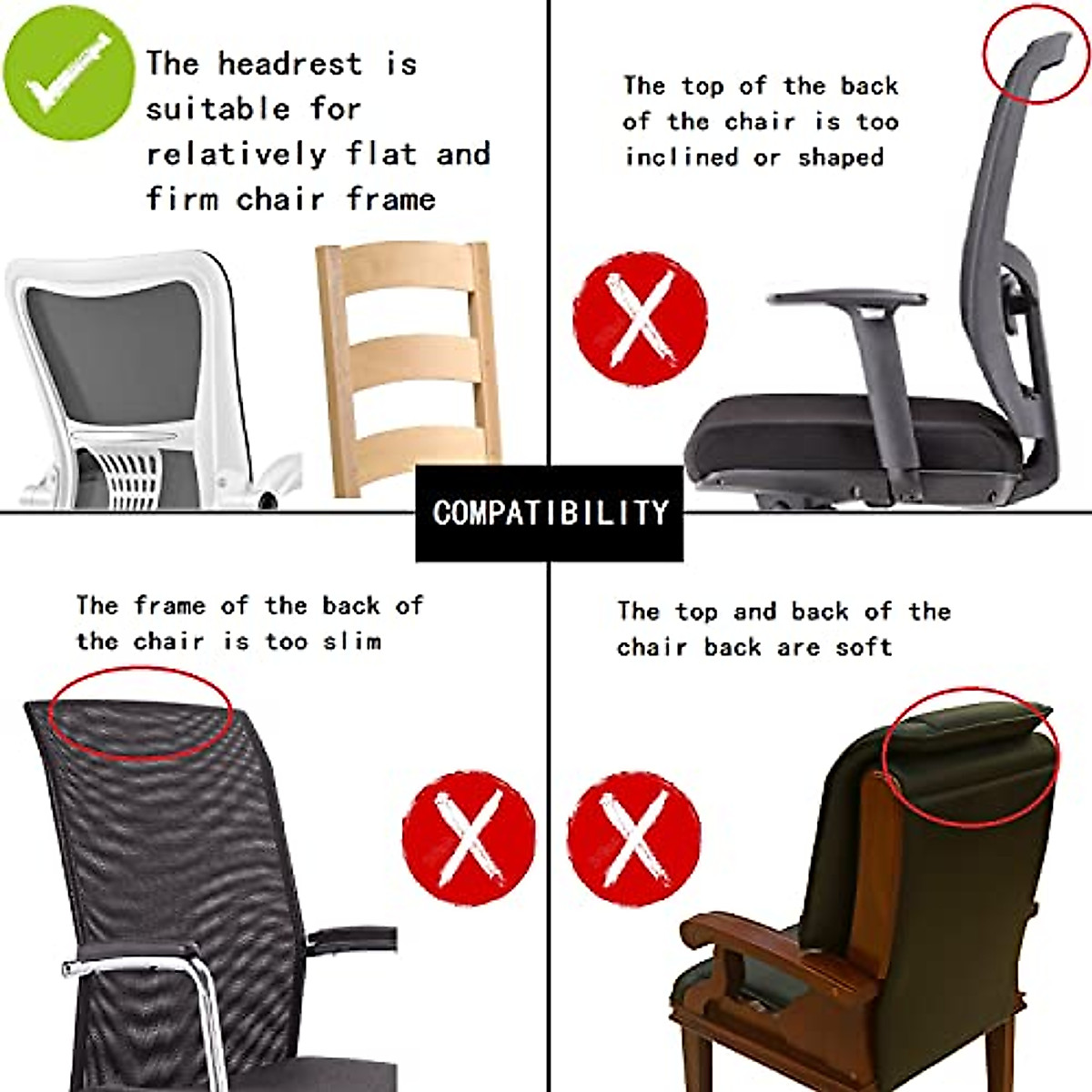 Starswirl Chair Head-Rest Attachment,Black Mesh & Elastic Sponge & Nylon Frame | ONLY - Chair Not Included