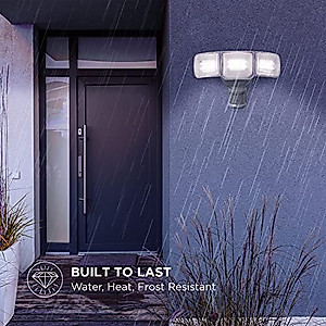 Home Zone Security Smart SMD LED Outdoor Flood Light, 3500LM, 3000-5000K Adjustable Color Temperature, Long & Wide 70’ x 240° Motion Sensor Detection, WiFi, Works w/Alexa & Google, Aluminum Heads