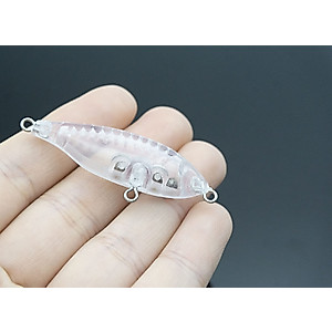 10PCS Unpainted Lure Blanks 2.64g 5cm with Special Eye Fishing Eye Crankbait Simulation Blank Body Clear Hard Baits Trout Salmon Minnow Lure Popper Lures Topwater Freshwater 8267 Special Eye