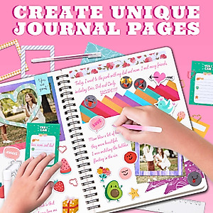 VigorFun 2 Pack DIY Journal Kit for Girls Ages 8-12, Gifts for Teen Girls - Share Scrapbook & Diary Supplies Set with Friends, Journaling Art and Crafts Kit (Purple+Blue)