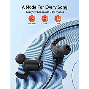 Bluetooth Headphones, Bluetooth 5.2 Stereo aptX Wireless Earbuds Bass Magnetic IPX7 Waterproof Bluetooth Earbuds Bulit-in Mic with 24H Playtime, Lightweight Neckband Earphones for Sport, Gym, Running