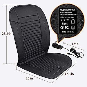 OLYDON Heated Seat Cushion with Pressure-Sensitive Switch and Overheat Protection Thermostat, with Power Adapter, Heating Pad for Office Chair, Home Etc.