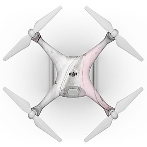 Design Skinz Design Skinz Mixtured Pink and Gray Textured Marble Full-Body Wrap Decal Skin-Kit Compatible with The Drone DJI Phantom 4 Pro