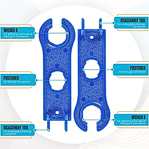Houseables Solar Crimping Tool, 4mm Wire Connectors for Solar Panels, 51 PCS, for 2.5-6.0mm², 26-10 AWG, Wire Tools, Crimp Kit, Crimper, Cabling, Panel, Spanner Pair, 12 Pairs Connector, Carrier