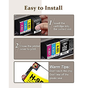 VAMTAY Compatible 950 951 Ink Cartridges Replacement for 950XL 950 XL 951XL 951 XL for OfficeJet Pro 8600 8610 8620 Printer 4 Combo Pack