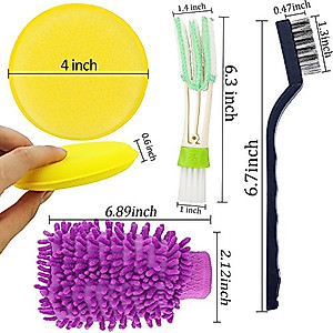 JANYUN 13 Pcs Auto Detailing Brush Set Car Detail Brushes Kit Supplies for Cleaning Automotive Cleaning Wheels Dashboard Interior Exterior Leather Air Vents Emblems (Black)