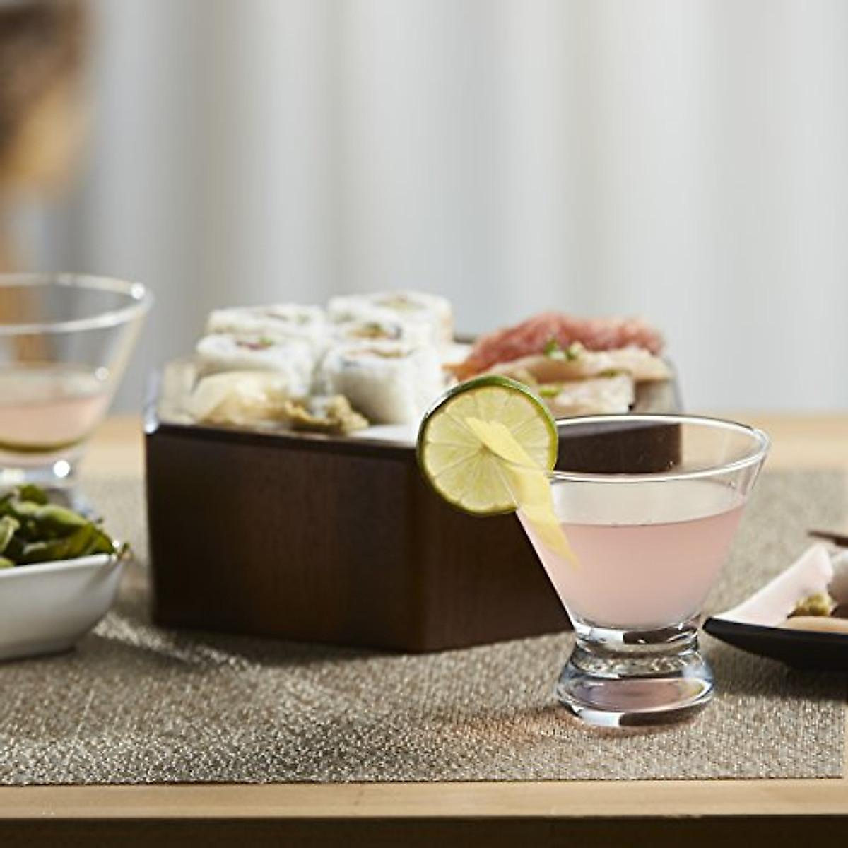 Libbey Cosmopolitan Stemless Martini Glasses, 8.25 Oz Dishwasher Safe Martini Glasses Set of 4, Cocktail Glasses Set for Wedding Registries and More