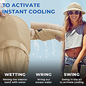 Sukeen Cooling Visor Cap for Women&Men, 2 in 1 Zip-Off Sun Hat with UV Protection for Outdoor Sports Golf Travel Tennis Beach Beige