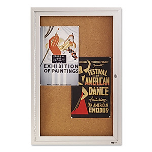 Quartet 2363 Cork Board W/Glass Door, 1 Door, 2-Ft x3-Ft, Aluminum Frame