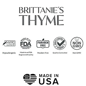 Brittanie's Thyme Squalane Skin Moisturizing Oil 2oz | 100% Plant Derived Squalane for Face, Skin & Hair | Luxurious Formula, Lightweight Formula for Hydration
