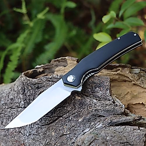 Folding Pocket Knife, 4" D2 Steel Satin Blade Pocket Edc Knife, G10 Handle Small EDC Knife with Pocket Clip, Pocket Knife for Men/women