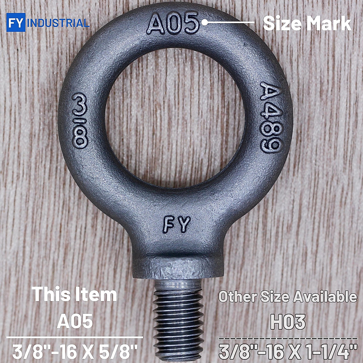 2 Pcs Lifting Shoulder Eye Bolts 3/8"-16 X 5/8"