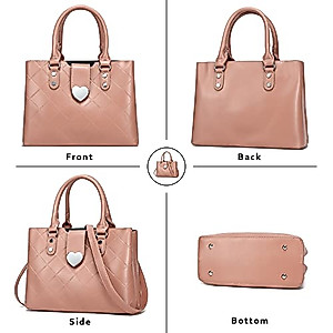 JHVYF Satchel Bag for Women Vegan Leather Crossbody Purse Top-Handle Handbag Trendy Shoulder Bag Ladies Work Tote Apricot