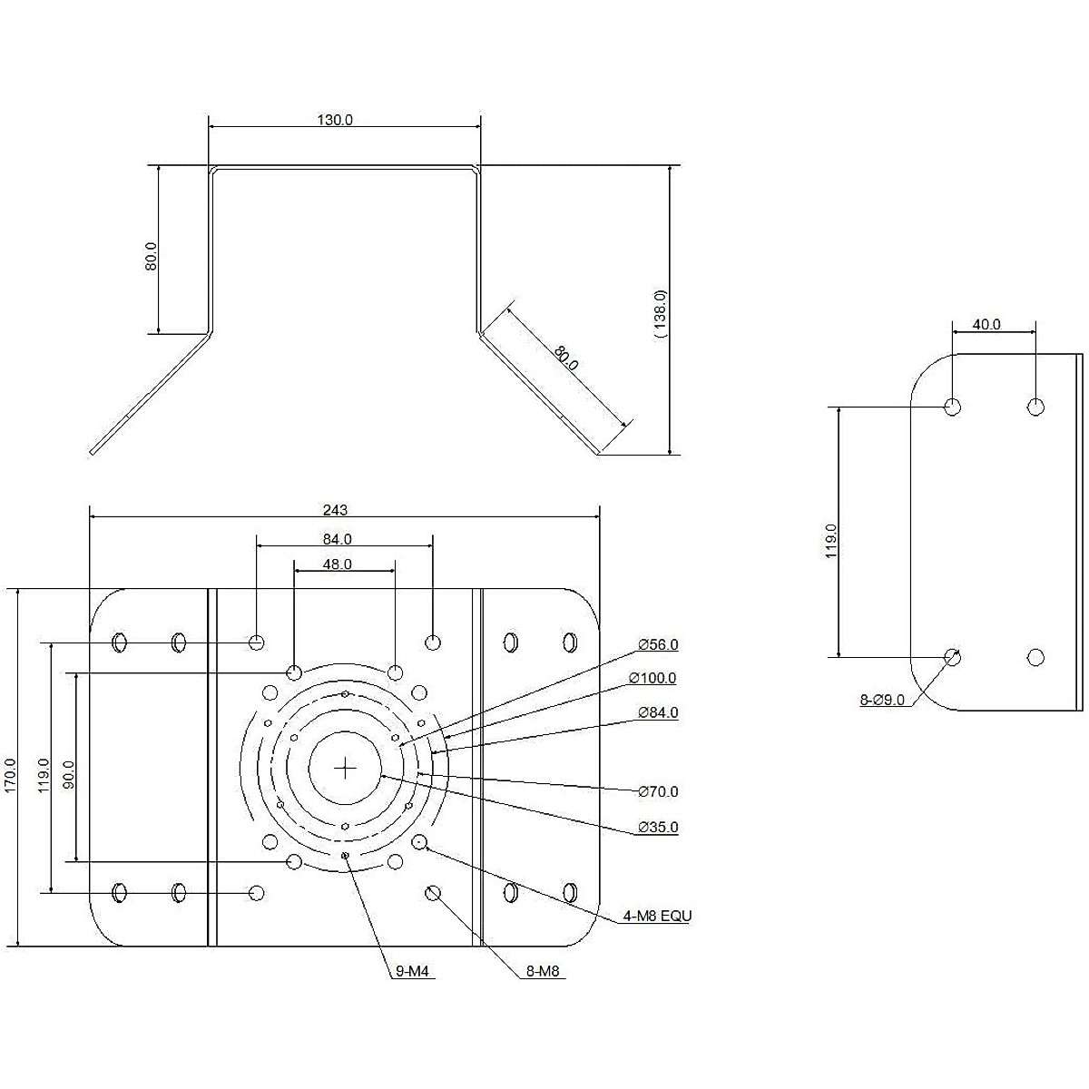 DH-PFA151 Aluminum Alloy Corner Mount Bracket PFA151 CornerMounting Brackets for Dahua Bullet and PTZ Cameras Compatible w/ AMCPFA134 AMCPFA136 AMCPFA13A AMCPFA120 IP2M-850EB IP2M-853EW IP2M-858W IP4