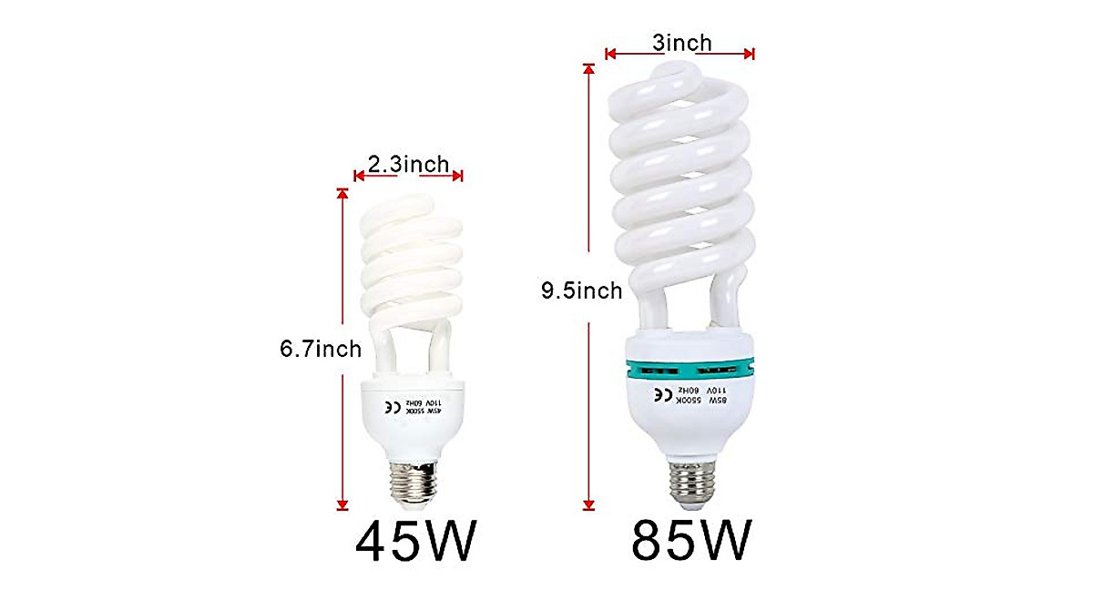 Aqirui 85W 5500K CFL Daylight Bulbs for Photo & Video Studio