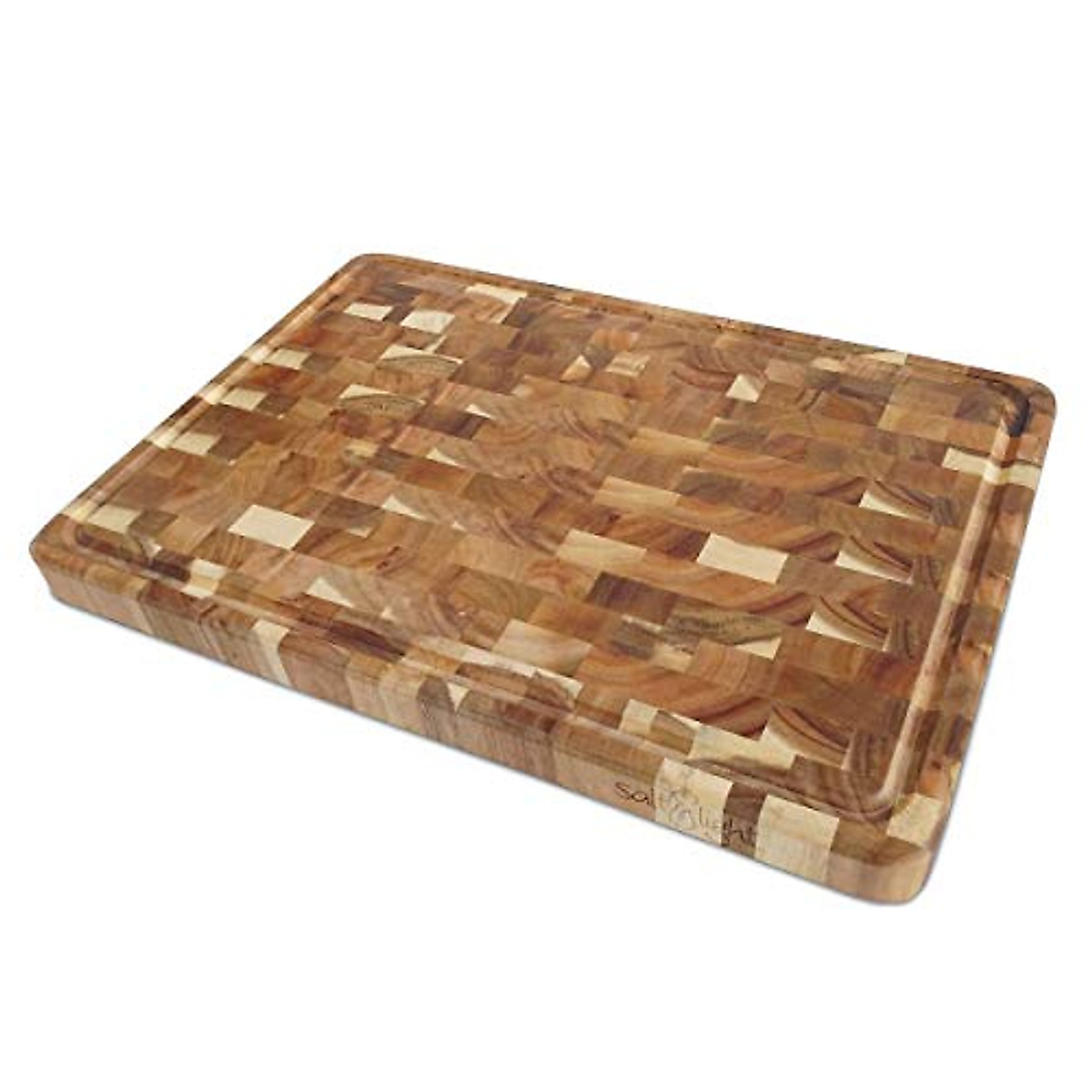 Salt & Light Acacia Wood Cutting Board for Kitchen with Juice Groove, 12 x 17 x 1.25 inches