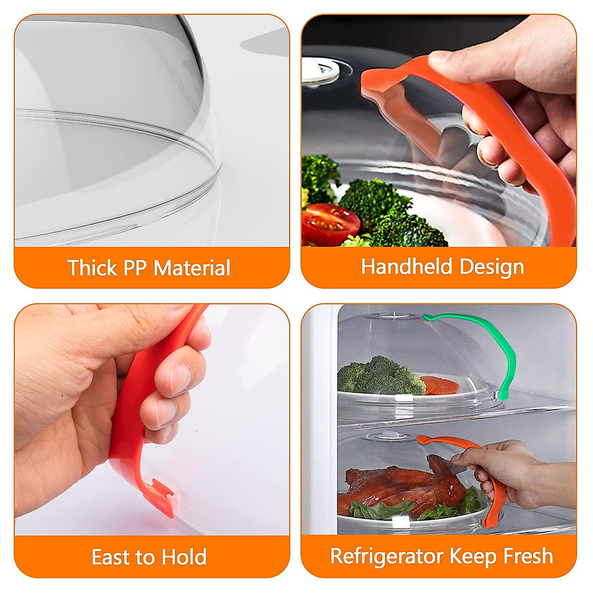 Microwave Cover for Food Splatter, BPA Free, Microwave Plate Cover Guard Lid with Handle, Food Cover Steam Vents Keeps Microwave Oven Clean-2 Pack