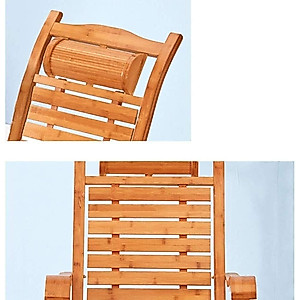 Sun Lounger Patio Reclining Chairs Loungers Camping Chairs Reclining Bamboo Bed Adjustable in 6 Positions Folding Deckchair with Ergonomic Curved Headrest Portable Deckchair for Balcony On The Patio,