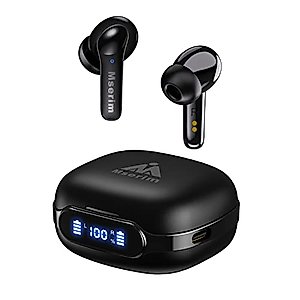 Mserim Wireless Earbuds, Bluetooth Earbuds, Clear Call Headphones with Microphone,IPX5 Waterproof Earphones,30 Hours Playtime, Voice Assistant, for iPhone Android PC Music Sport(Black)