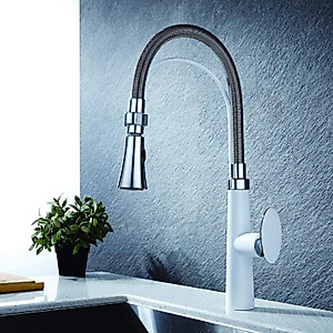 Bathtub Faucet Kitchen Mixer Tap, Kitchen Sink Tap with can Move Dual Function Sprayer, Solid Brass Monobloc Kitchen Faucet, Single Lever Sink Tap for Kitchen