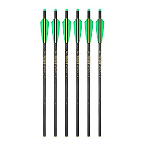 REEGOX Crossbow Bolts 16 inch Carbon Crossbow Arrows for Hunting and Target Practice with Moon nocks and Field Tips (6 Pack) (16)