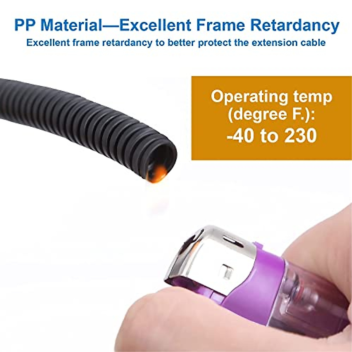 4 Pin Aviation Cable with Corrugation Tube Cover, 4 Pin Video Cable for Backup Camera,4 Pin Camera Extension Cable for Rear View Camera System RV Truck Trailer Bus Waterproof by INSEETECH (33FT/10M)